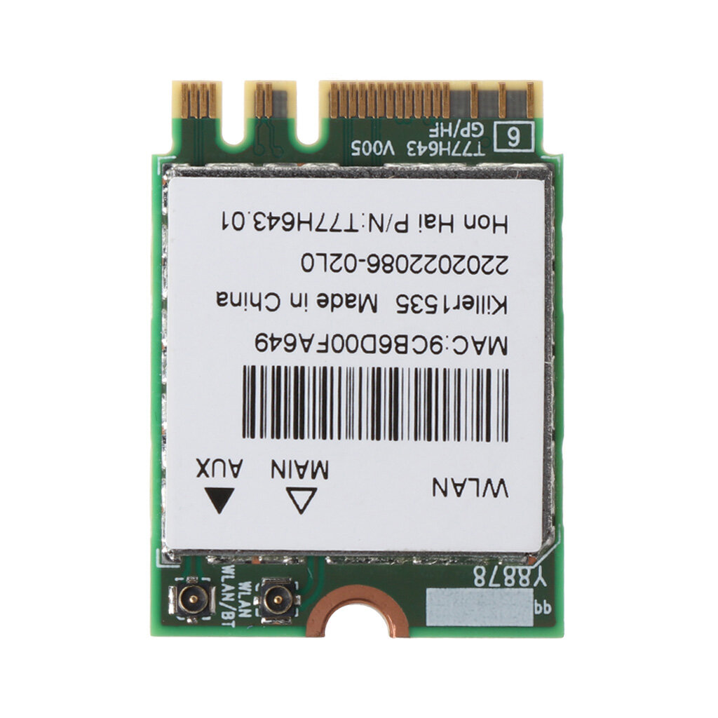Игровая Беспроводная сетевая карта, двухдиапазонный 802.11ac NGFF для M.2 867 Мбит/с Bluetooth 4.1