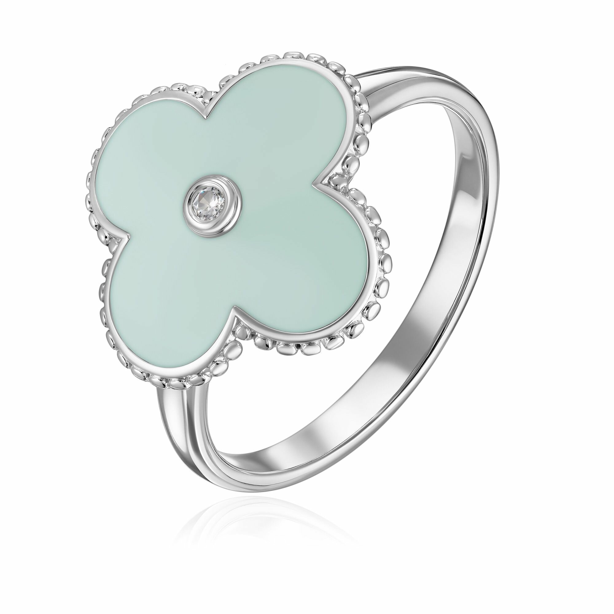 Кольцо, серебро, 925 проба, бриллиант