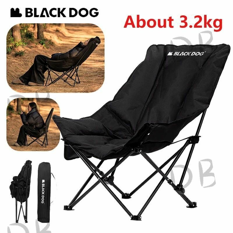 BLACKDOG Складное Кресло - Регулируемое Кемпинговое Кресло С Подушкой (110 Кг, 3.2 Кг, 66.5 См)