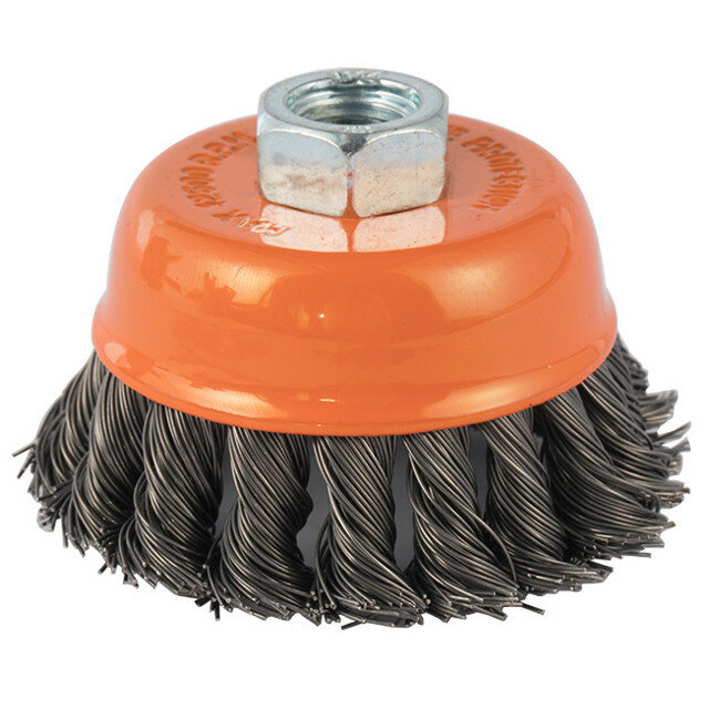 Корщетка для УШМ KENDO 75мм 0,5мм чашеобразная витая сталь