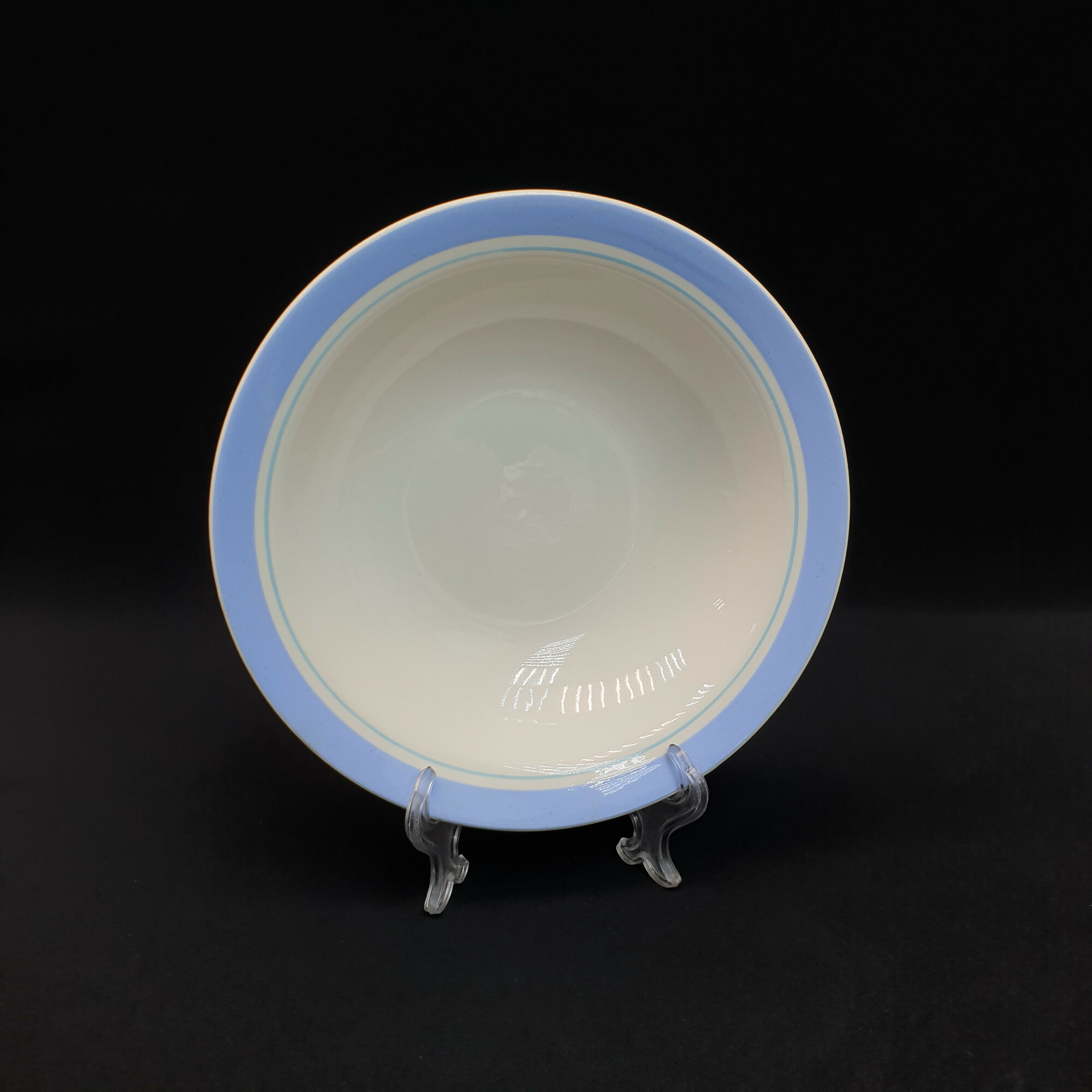 Винтажная суповая тарелка Конаково, фаянс деколь 195 мм, СССР