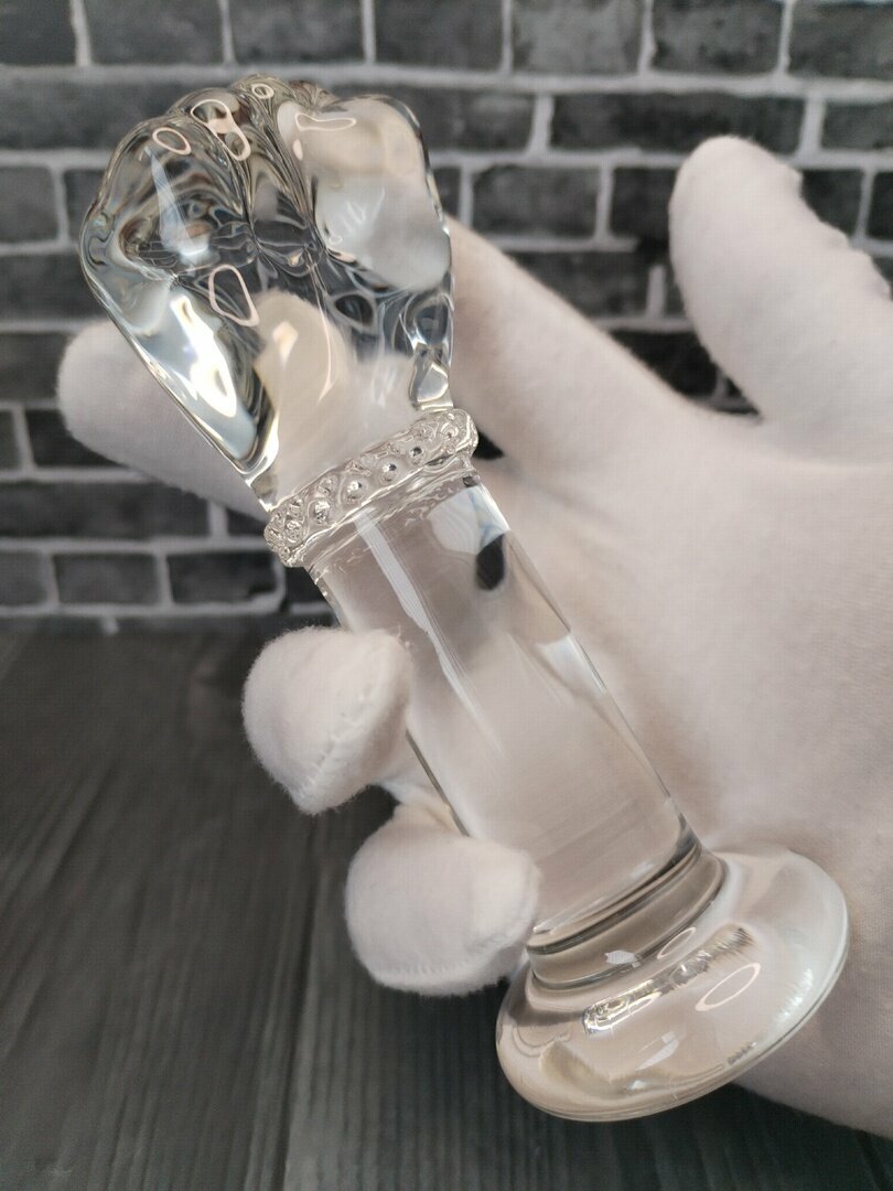 Анальная пробка рука стекло / мини фаллоимитатор длина 12.5 см