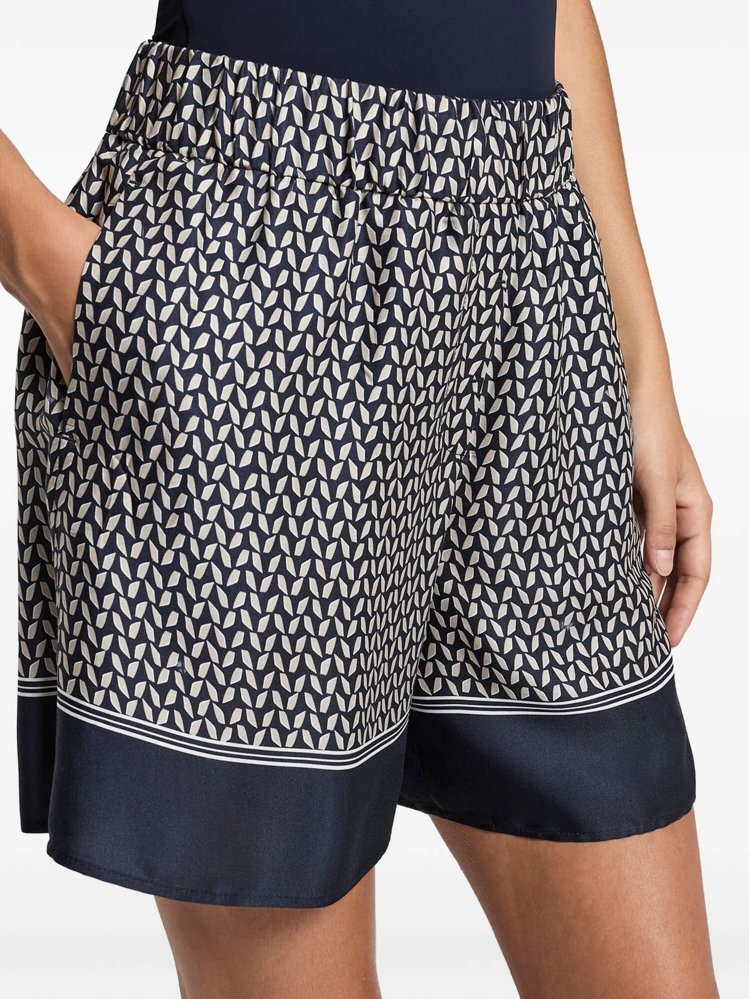 Шорты PESERICO Geometric-print shorts, размер 36, blue — фото 1