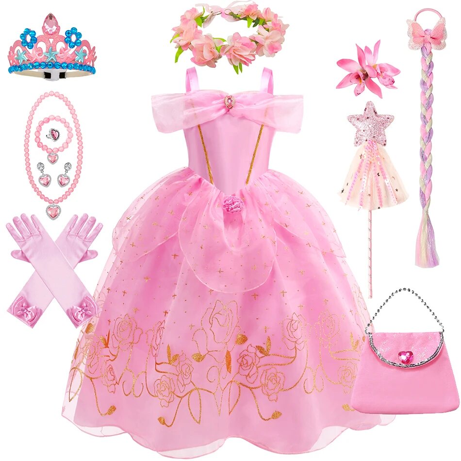 Платье оllobebe Спящая красавица розовое для девочек 2-10 лет 5-6T Tag-130, Dress Sets