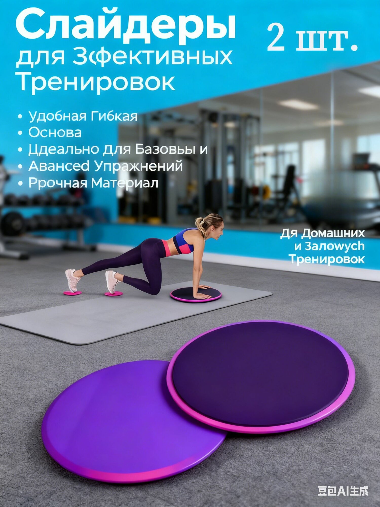 Диски для скольжения, глайдинга / Слайдеры для фитнеса 2 шт.