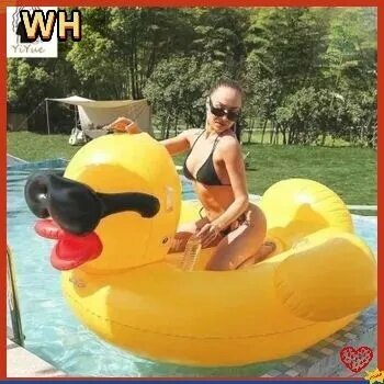 Большой надувной круг для взрослых в форме утки с солнцезащитными очками, жёлтый, 2 метра