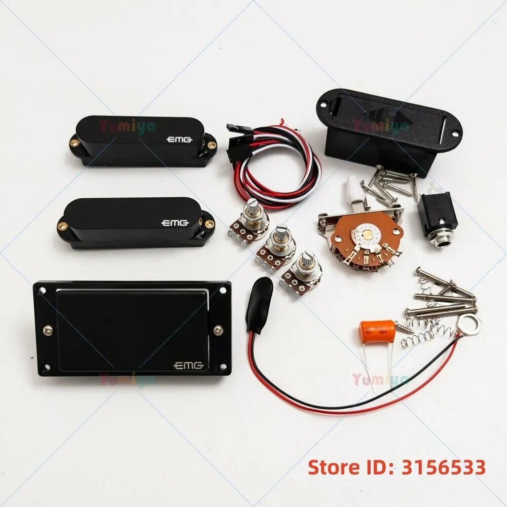 Гитарные звукосниматели EMG Активные звукосниматели SSH Humbucker Аксессуары для потенциометра Черный