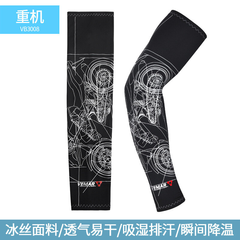 Летние велосипедные нарукавники VEMAR из ледяного шелка для мужчин, нарукавники для защиты от солнца при вождении на открытом воздухе, нарукавники с цветочным принтом, защита от ультрафиолета, удлиненные для женщин.