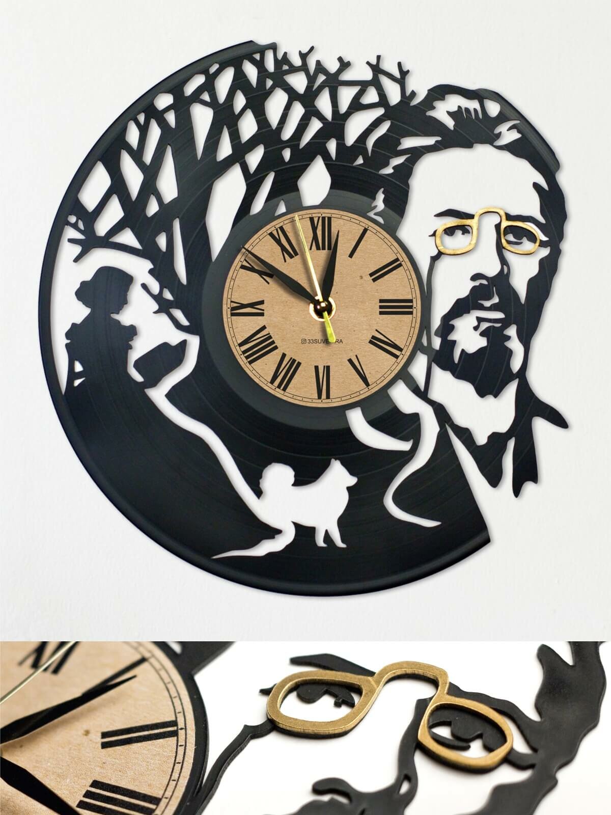 Часы настенные "Чехов", виниловая пластинка, матовая поверхность, 30 см