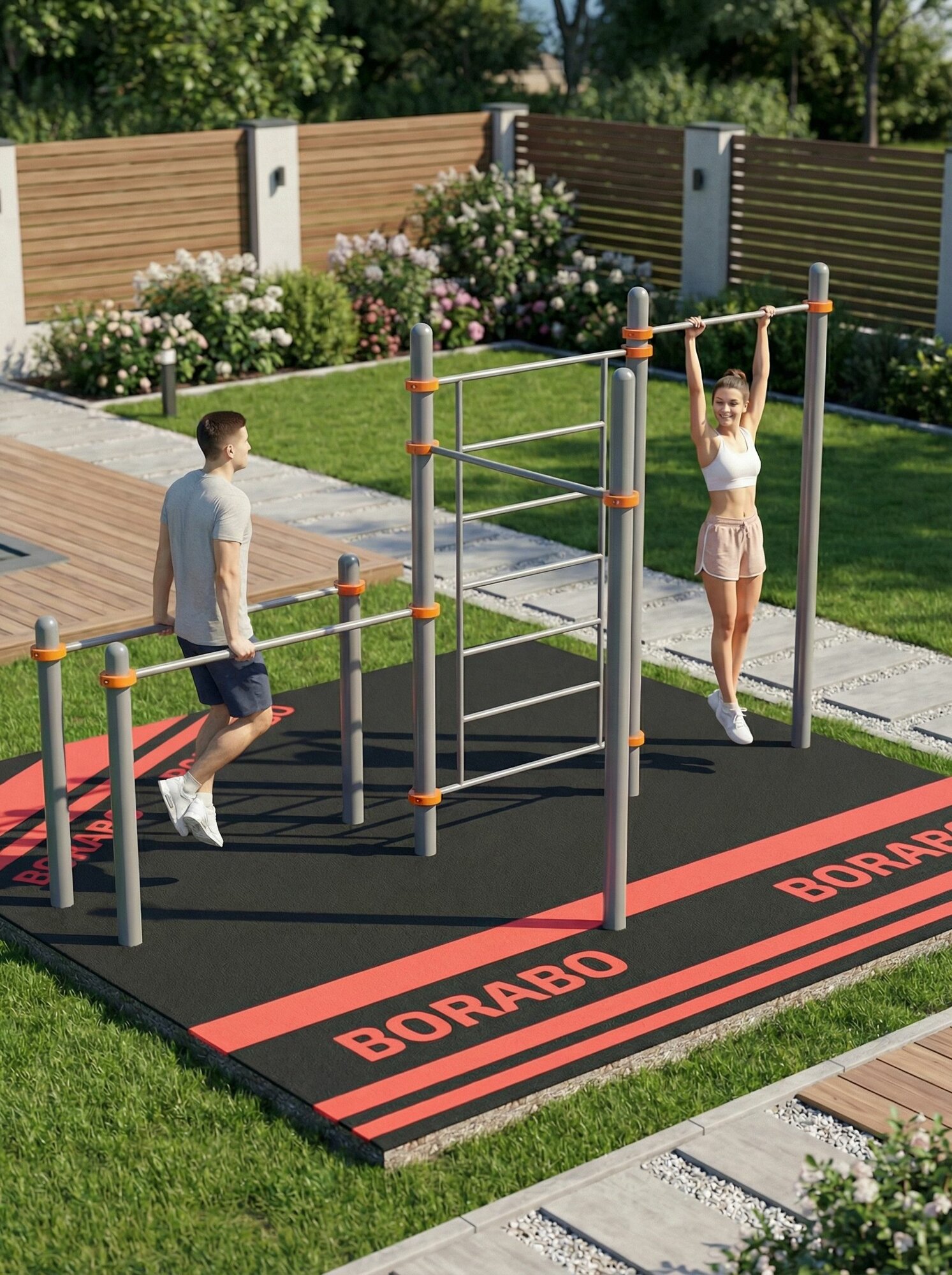 Спортивная площадка для улицы: турник, брусья, шведская стенка