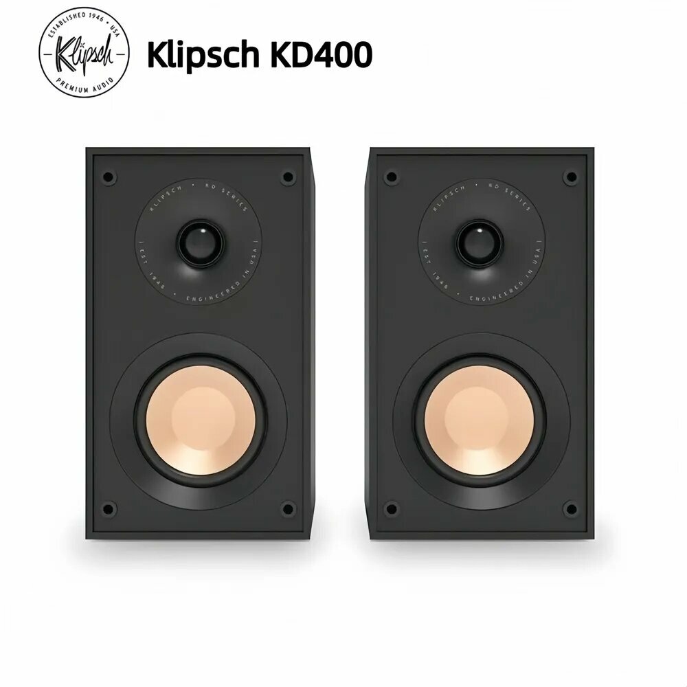 Активная Hi-Fi-колонка Klipsch KD400 с Bluetooth 5.0, уникальный твитер DHORM, черный цвет