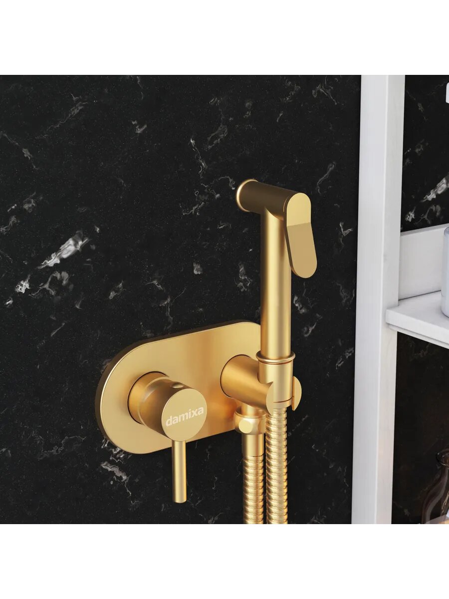 Гигиенический душ Damixa Pluto со смесителем, цвет бронзовый