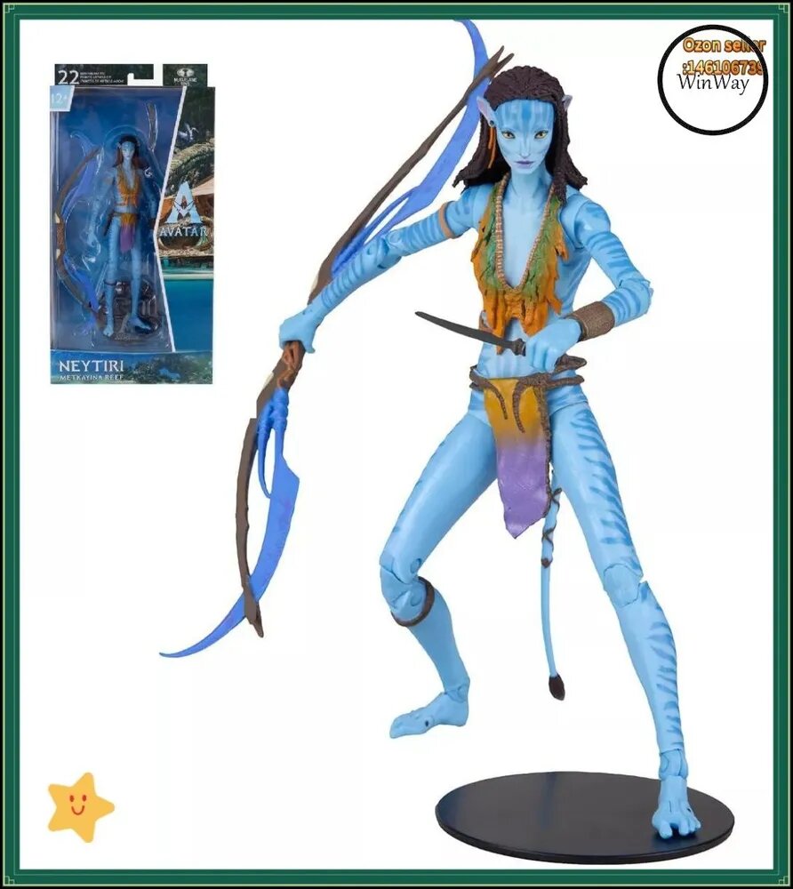 Фигурка Аватар Нейтири / Avatar Neytiri metkayina battle подвижная (18см) Фигурка из дерева для коллекционирования, шарнирная
