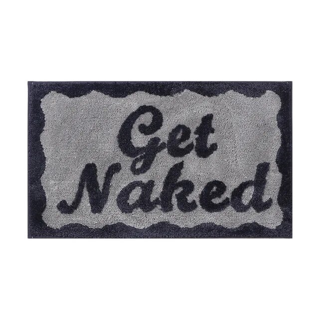 Коврик для ванной комнаты с розовой надписью "GET NAKED", ворсистый, нескользящий, впитывающий воду, декоративный коврик для комнаты, коврик у двери ванной.