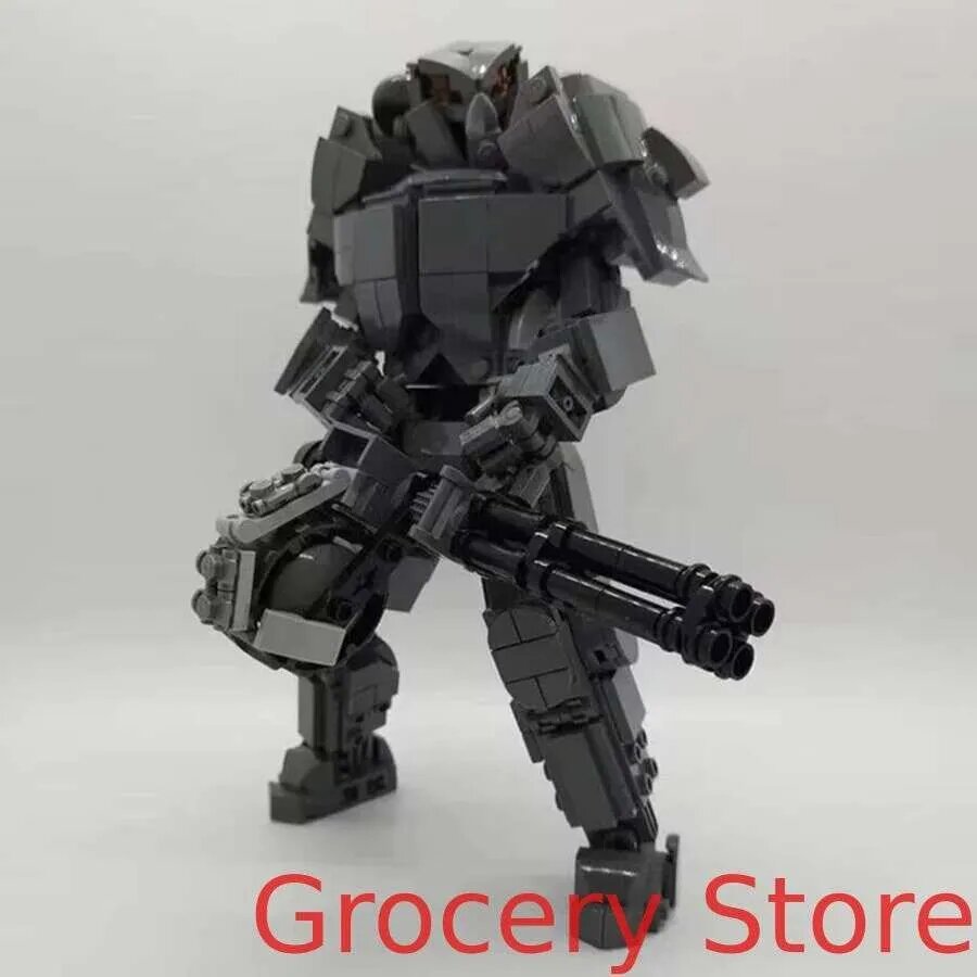 MOC Fallout X-01 Power Armor Technology Робот из блоков, Конструктор, Серый