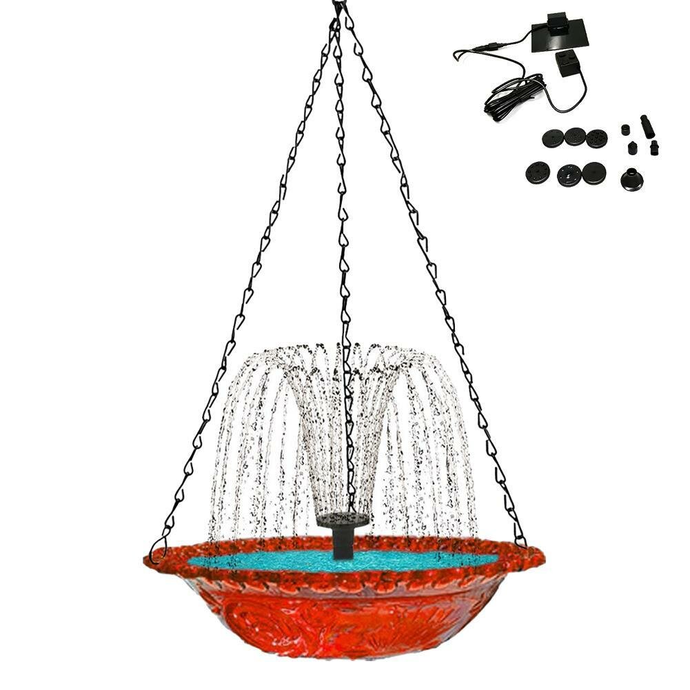 Подвесная купальня для птиц с каскадным фонтаном, фонтан-поилка для сада