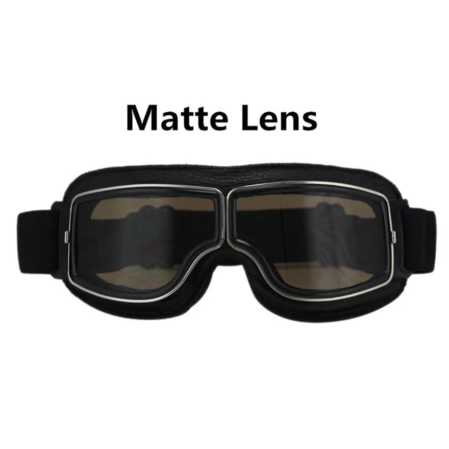 Новейшие винтажные кожаные мотоциклетные очки, складные авиаторы, 4 цвета, Черный, dark lens