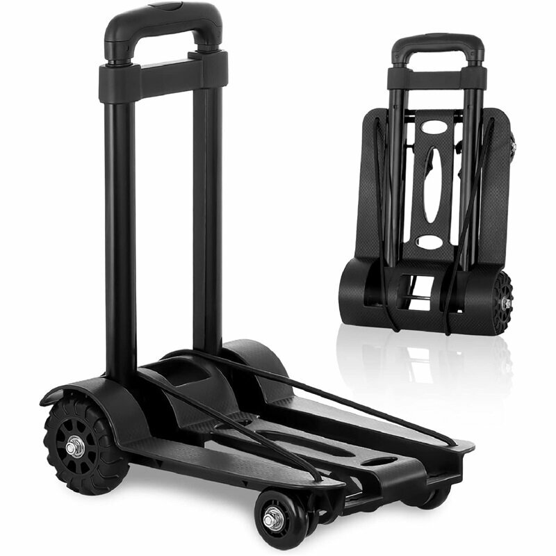 Тележка складная, на 4 колёсах, грузоподъёмность 50кг, складная, чёрная