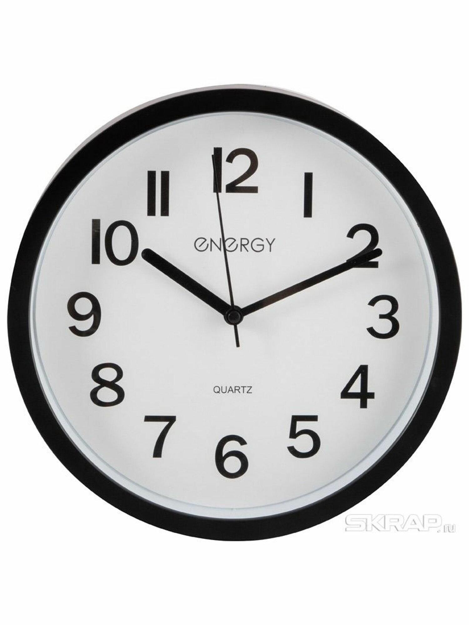 Часы настенные классические ЕС-139, бесшумные, плавный ход, d=22 см, чёрные