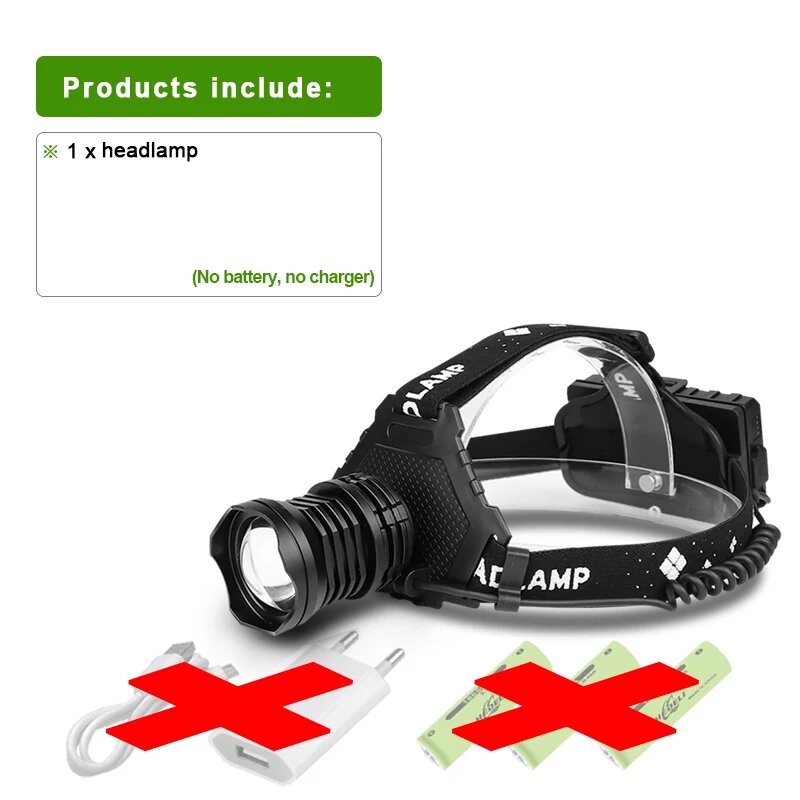 Налобный фонарь Paweinuo XHP360, XHP360-A (без батареек)