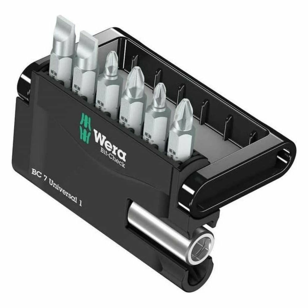 Набор бит Wera Mini-Check 7 Universal 1 с битодержателем, 7 пр, 1/4 C6.3 WE-056295