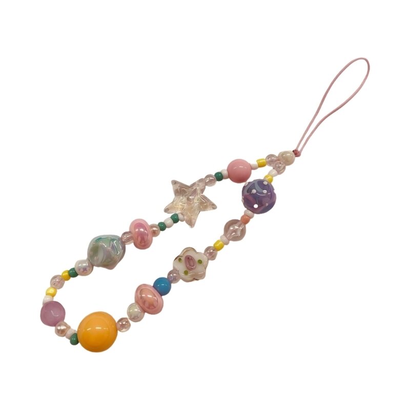 Элегантный Пластиковый Брелок Из Бисера Кулон Мобильный Телефон Цепочка Ремешок Мода Мобильный Телефон Веревка Женщины Телефонный Талреп Ювелирные Изделия