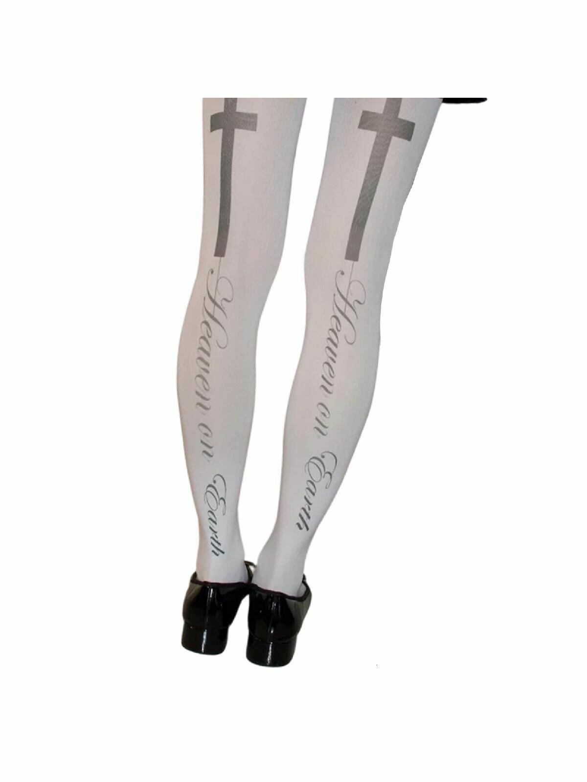 Женские готические колготки в японском стиле, Белый