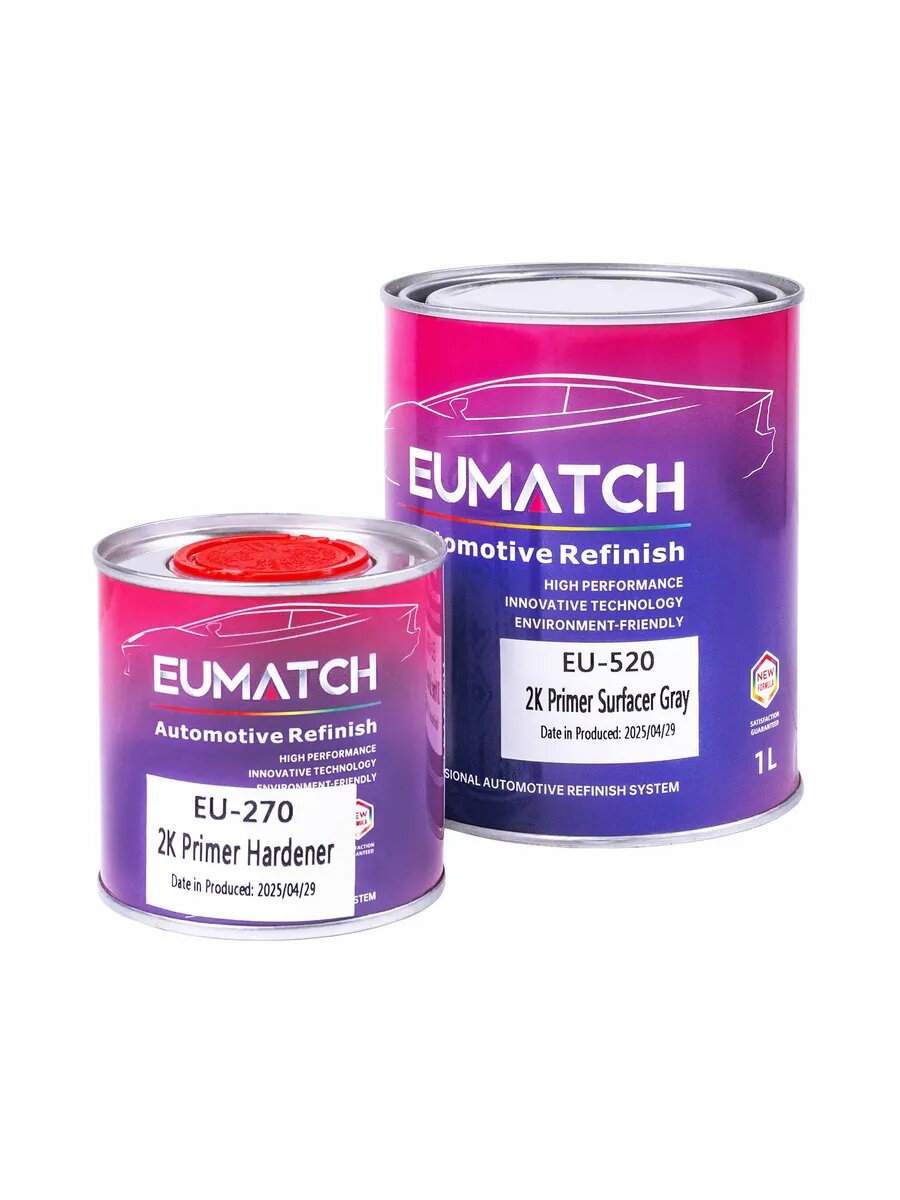 Грунтовка автомобильная акриловая 2К серый 1,3л