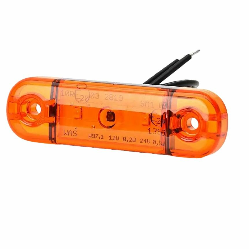 Фонарь габаритный боковой WAS 708 W97.1 Super Slim оранжевый светодиод 12V-24V