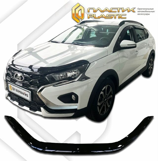 Дефлектор капота для LADA ISKRA SW, ISKRA SW CROSS 2025-н. в черный глянцевый СА Пластик
