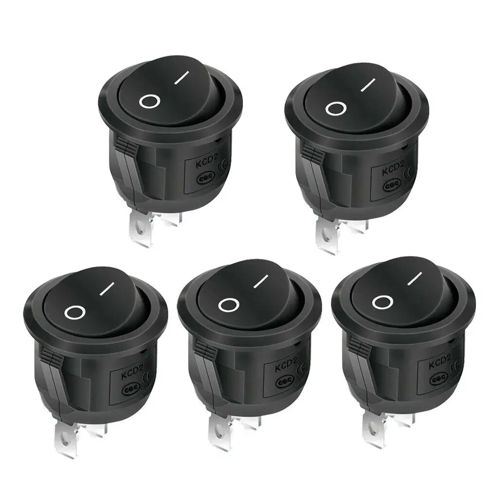 Круглый тумблер Power Rocker 20 мм, 2-контактный 5PCS