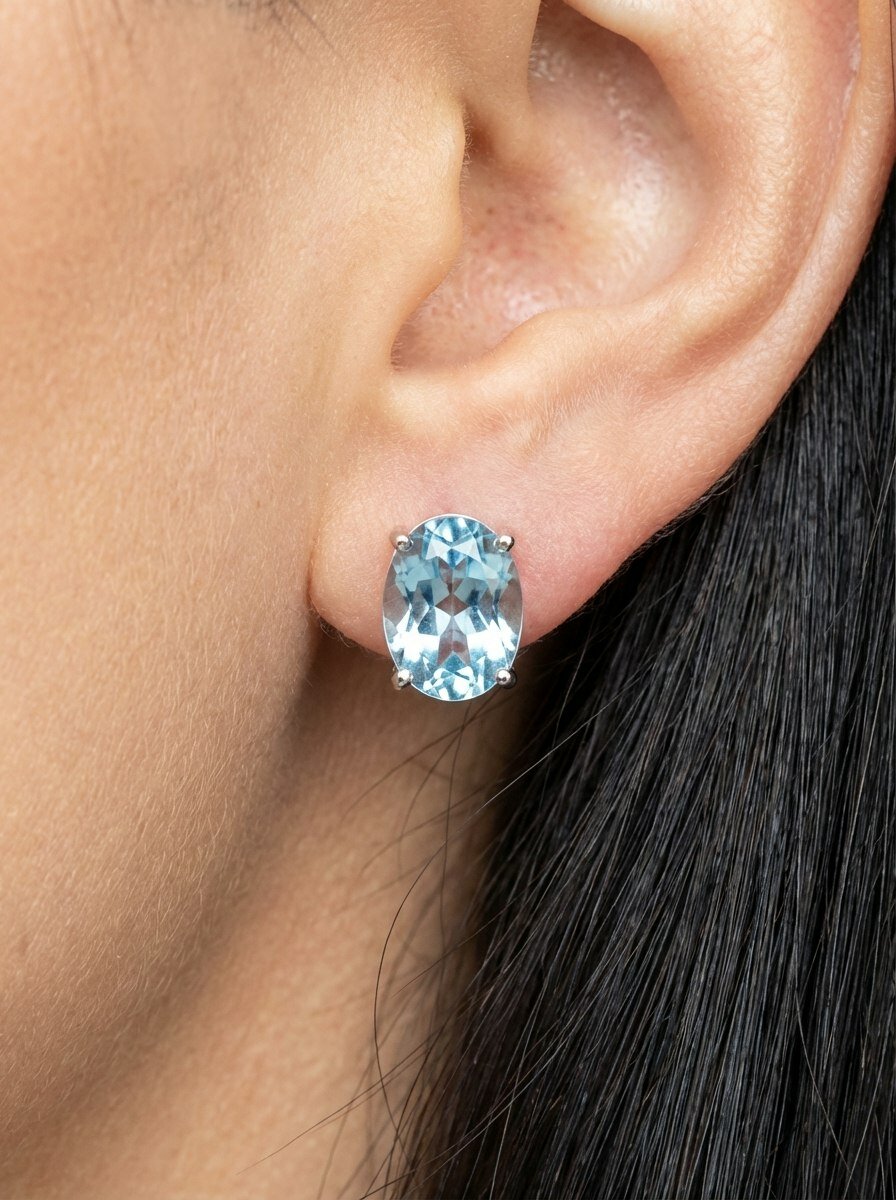 Серьги пусеты, серебро, 925 проба, родирование