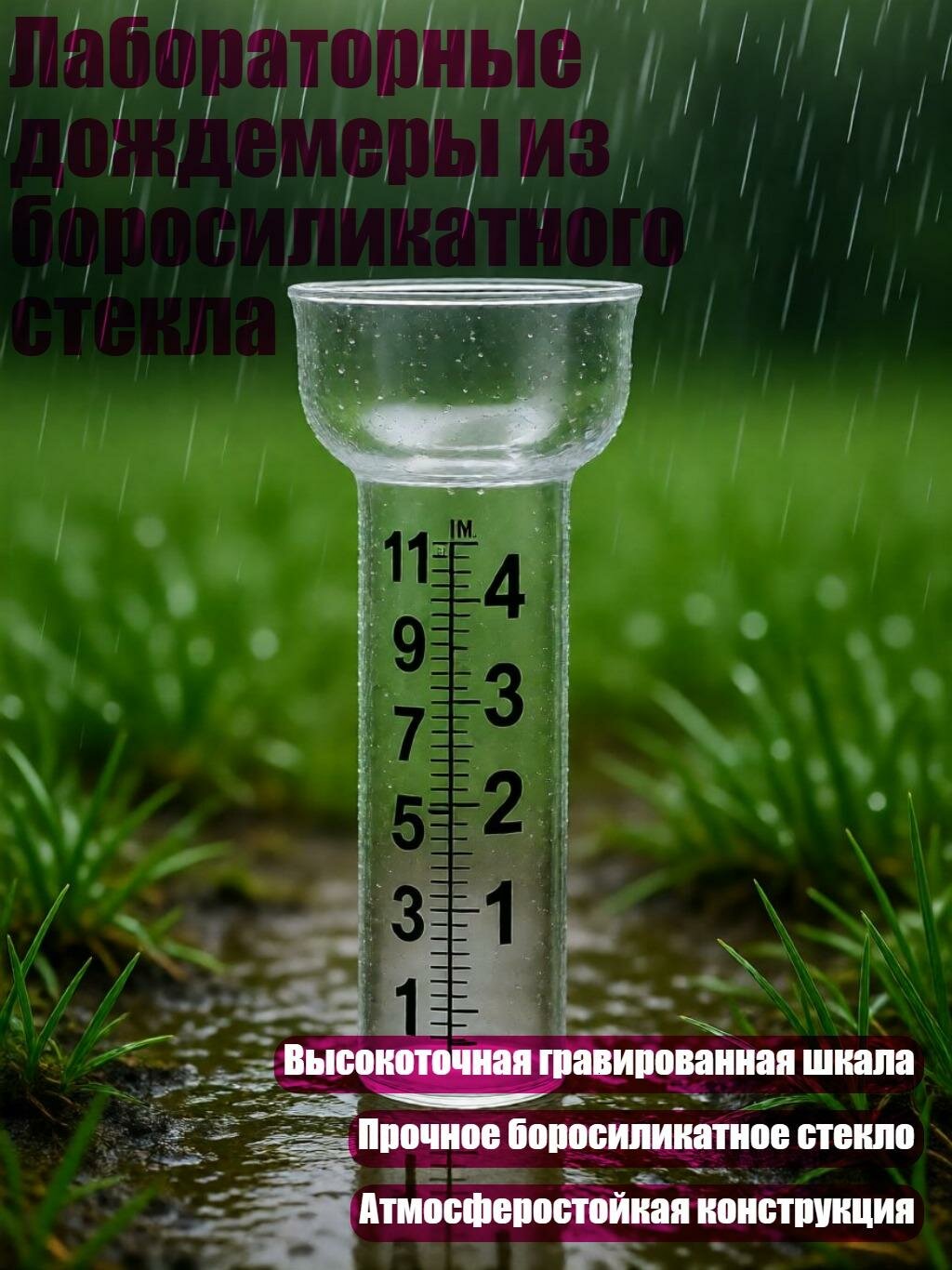 Лабораторные дождемеры из боросиликатного стекла, Фонарик № 2