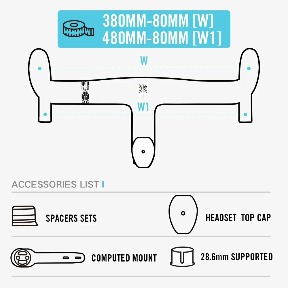 LEXON UNOX Гравийный руль из карбона 480-80mm