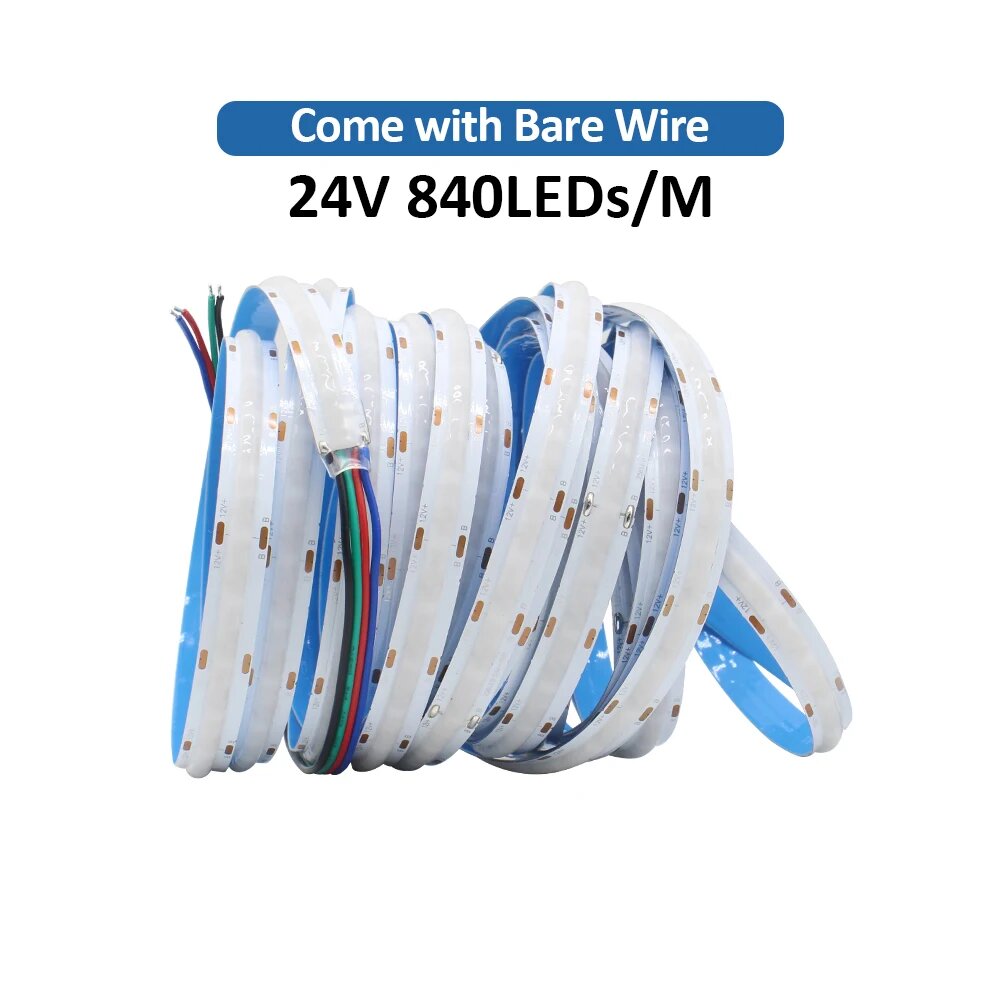 RGB светодиодная лента 24V 840LEDs/M, BareWire, 5m