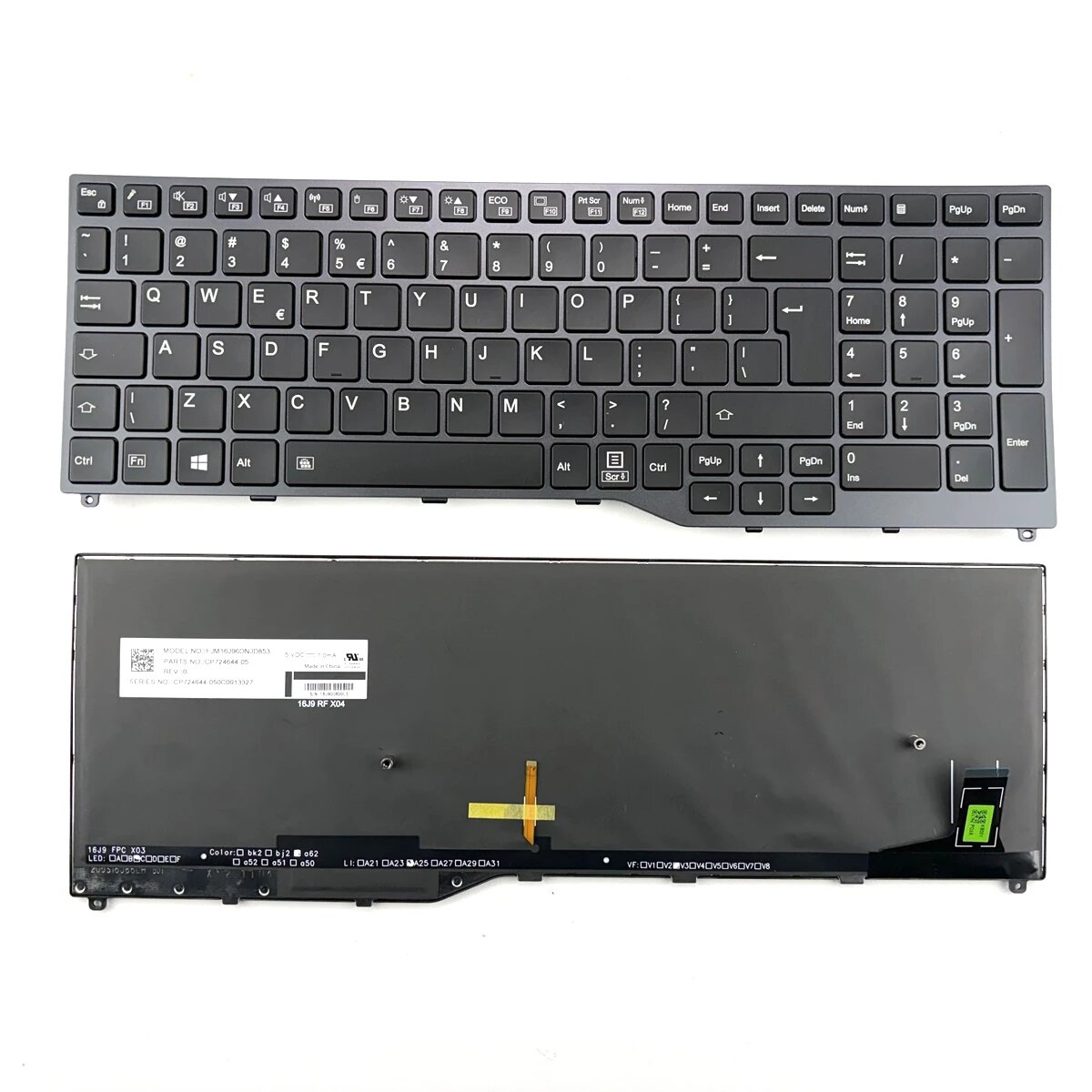 Клавиатура для ноутбуков Fujitsu U759 E459 U757 E558 Lifebook E559 E458 U758 Series с подсветкой и без подсветки (версии для США/Великобритании/Северных стран/Китая)