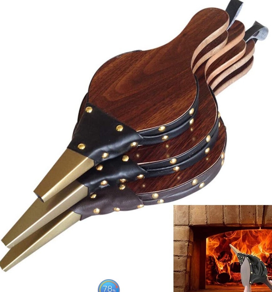 2026 Коричневый деревянный вентилятор для камина, топки, барбекю, для приготовления пищи на открытом воздухе, инструмент для кемпинга, многофункциональный.