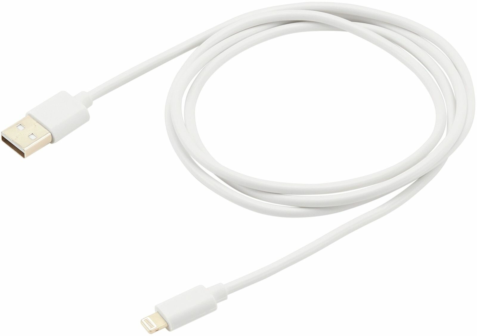 Кабель Buro USB m-Lightning m, 1,2 м, белый (USB-IP-1.2W2A)