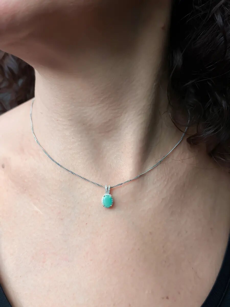 Подвеска, серебро, 925 проба, золочение, родирование, фианит, изумруд