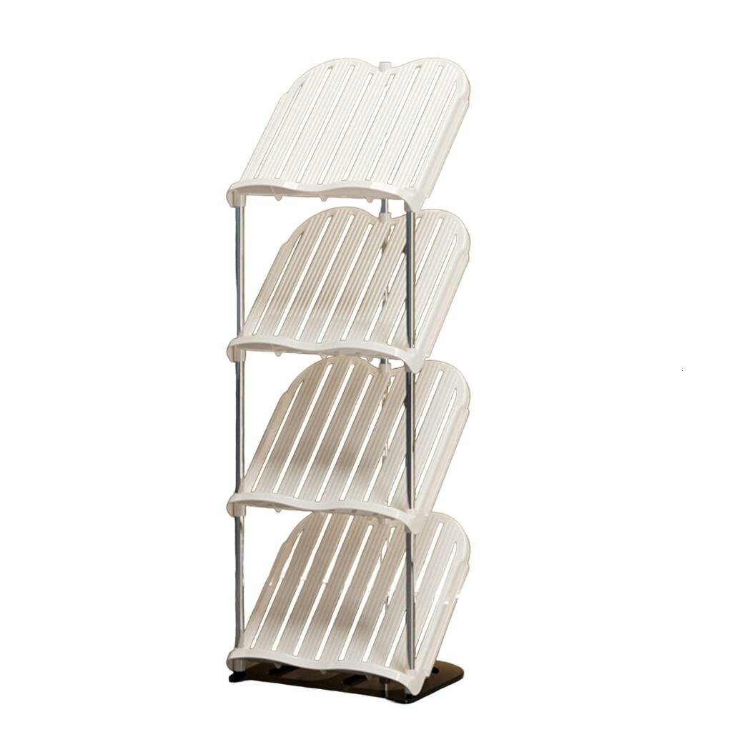 Угловой стеллаж для обуви, Кремово-желтый - 4