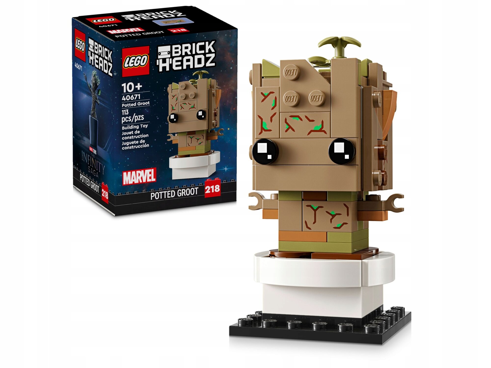 Конструктор LEGO Brickheadz Marvel 40671 Малыш Грут в горшке