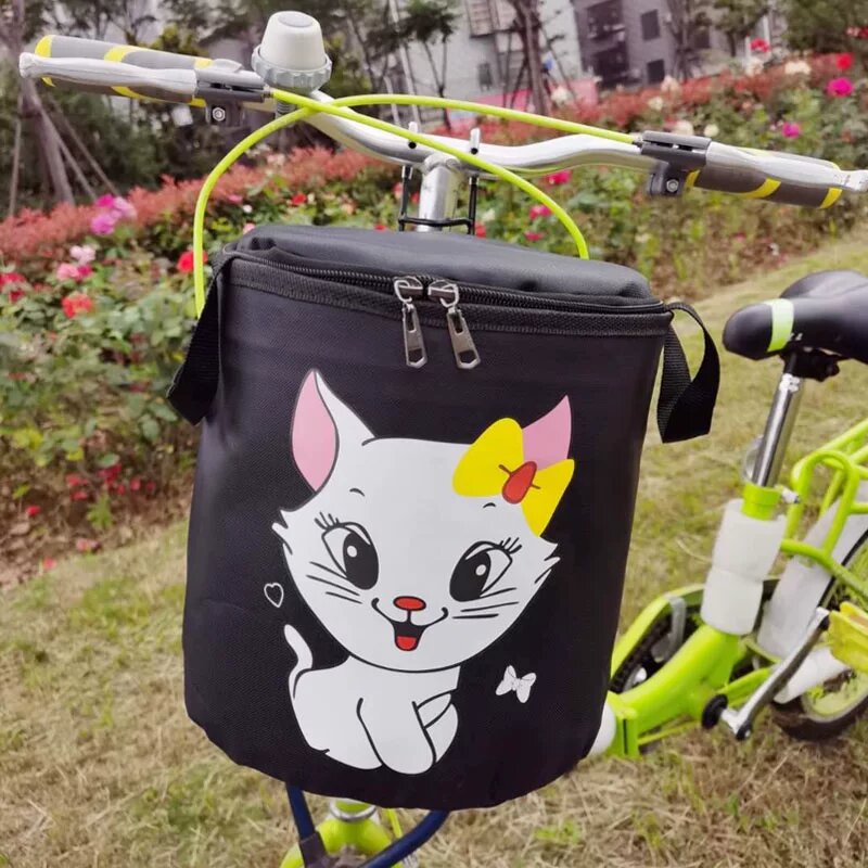 Корзина для велосипеда, передняя корзина, корзина для электрического скутера, складная корзина, холст, маленькая