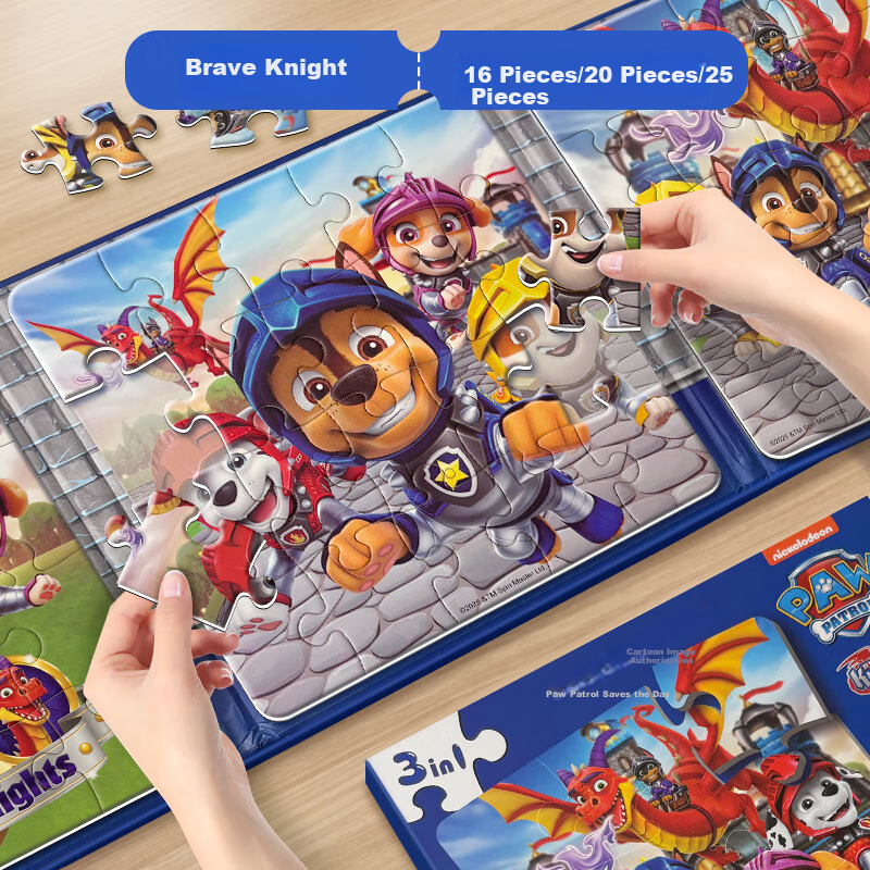 Магнитная пазл-игрушка Paw Patrol для детей 3-6 лет 61 элемент тематика рыцарей обучающий подарок Характеристики：61