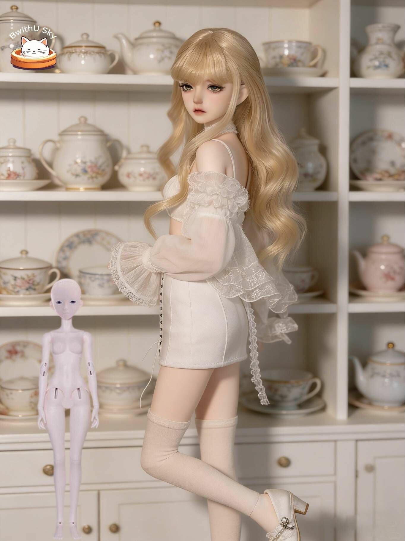 BwithUSky Sylvi 1/4 BJD Кукла: обнаженная кукла с нормальной кожей, без макияжа, без аксессуаров