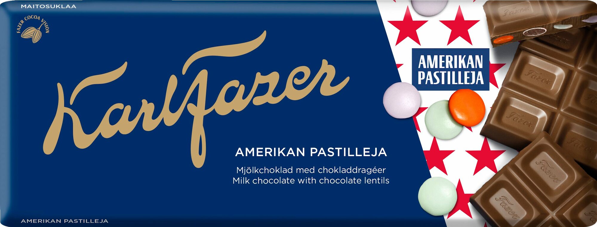 Fazer молочный с драже Amerikan Pastilleja 180 г