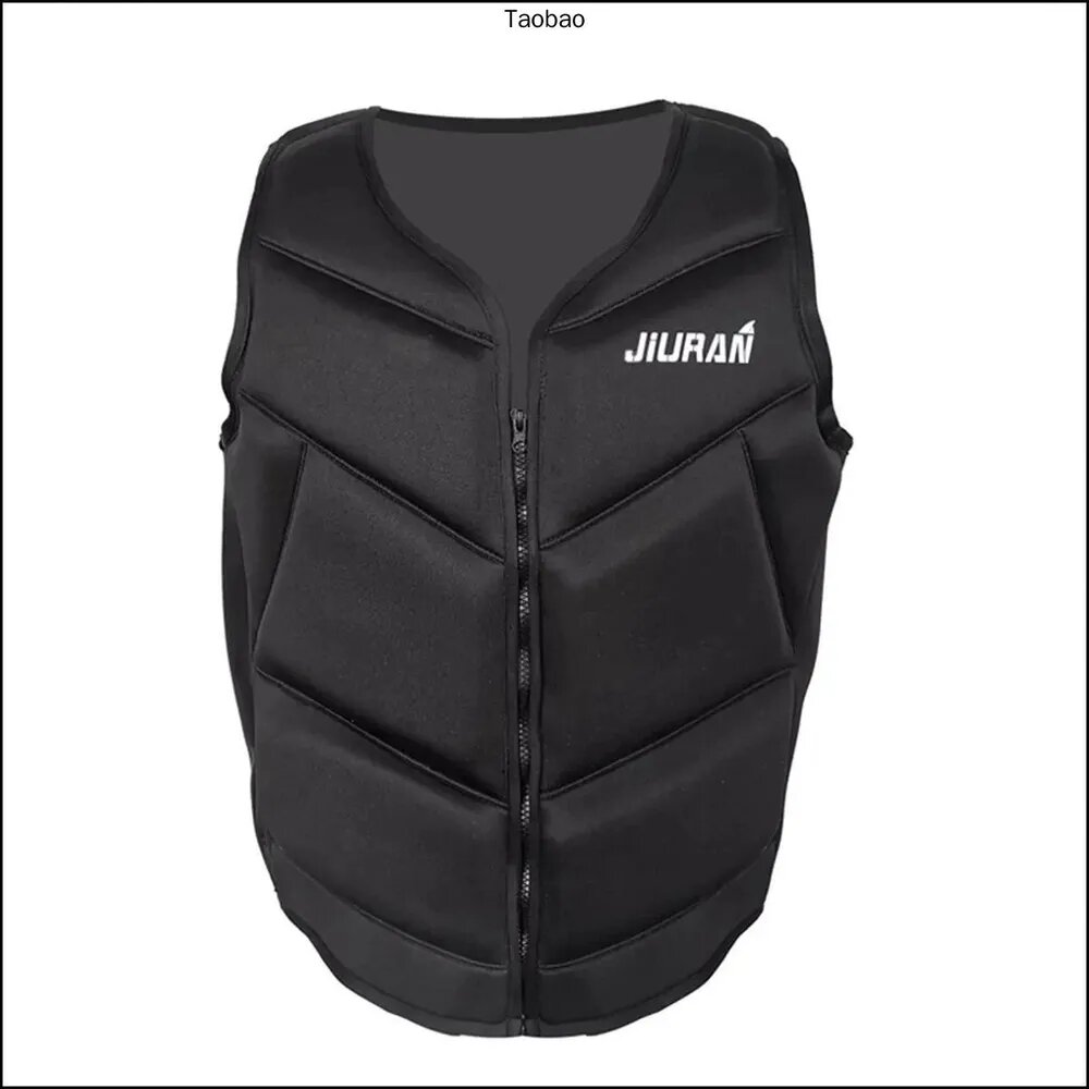 Спасательный жилет JIURAN XL для взрослых, черный неопрен, регулировка ремней для безопасности на воде
