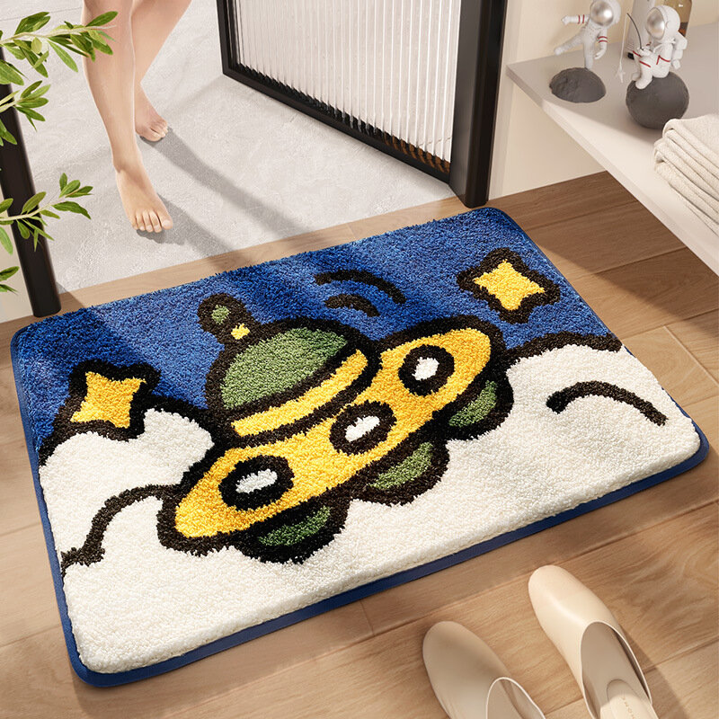 Коврик для ванной комнаты Dajiang Fresh Style, высокоабсорбирующий, нескользящий, для туалета, быстросохнущий, флокированный.