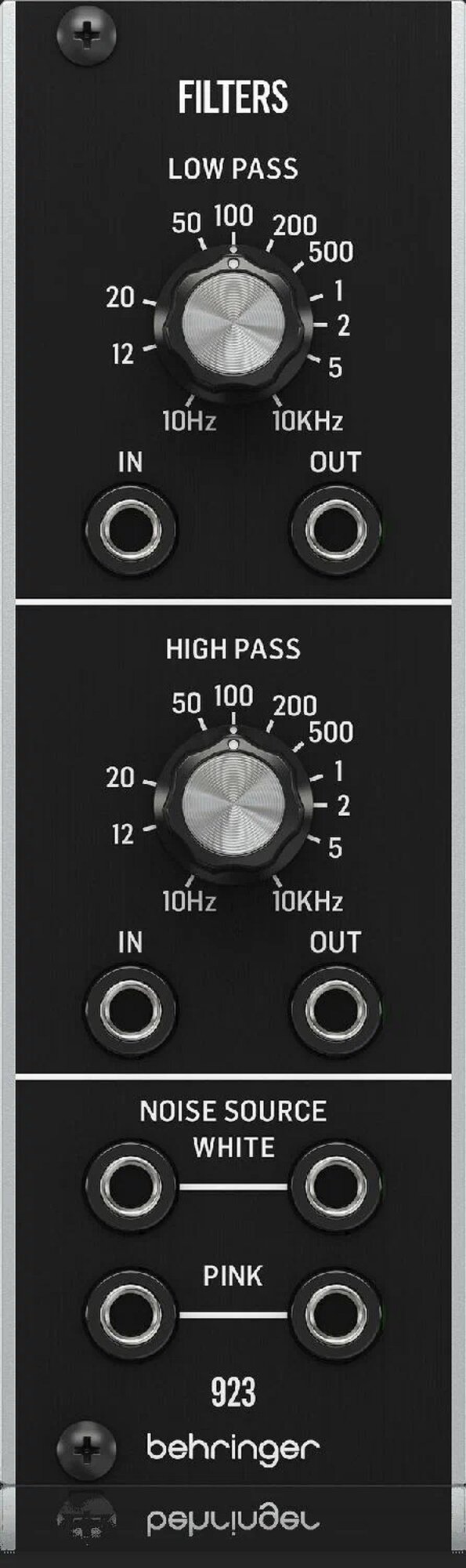 BEHRINGER 923 FILTERS модуль фильтов High Pass и Low Pass с генератором белого и розового шума, формат Eurorack