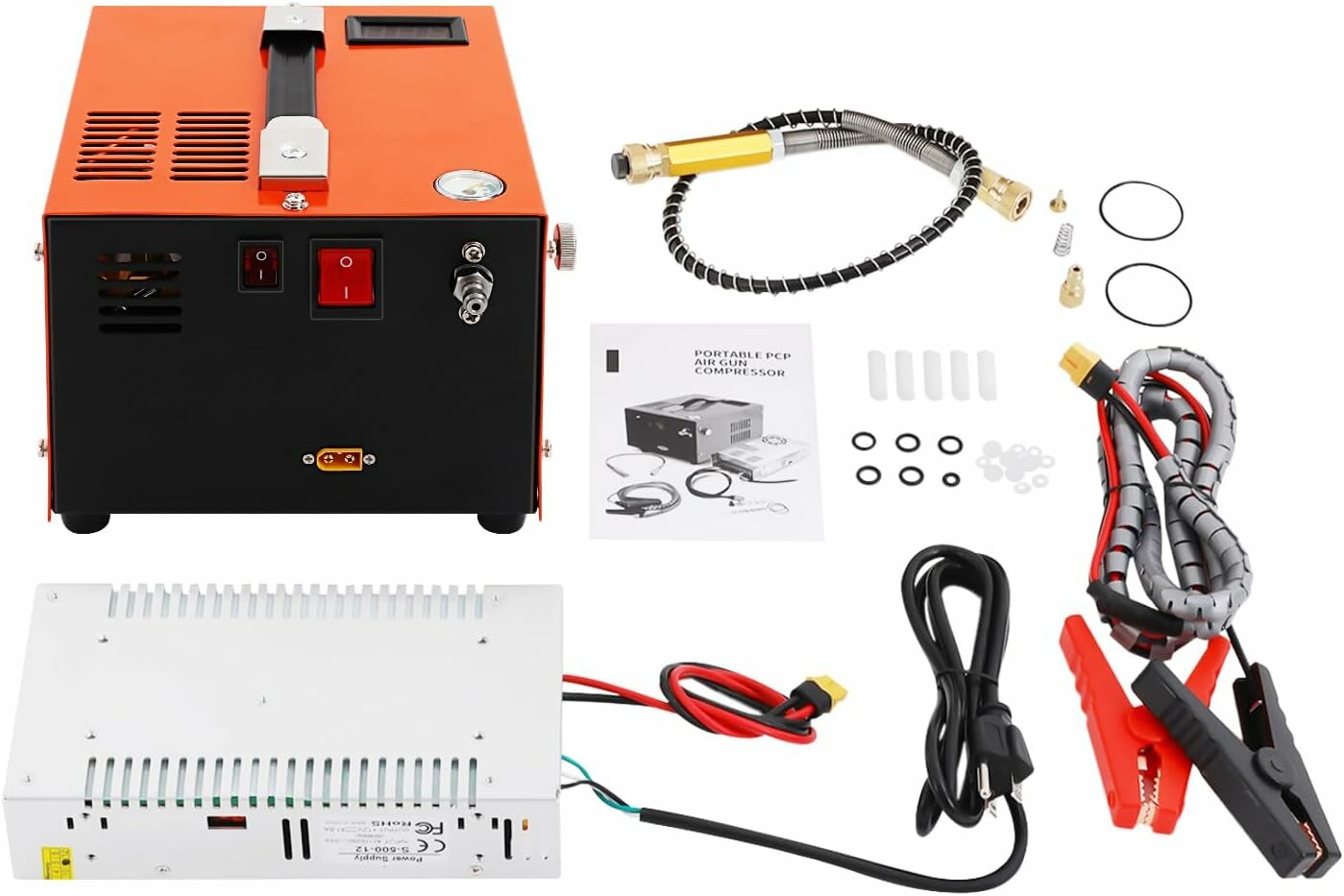 Портативный воздушный компрессор PCP 200 В, воздушный насос высокого давления 300 бар, 30 МПа, для винтовки PCP, пейнтбо