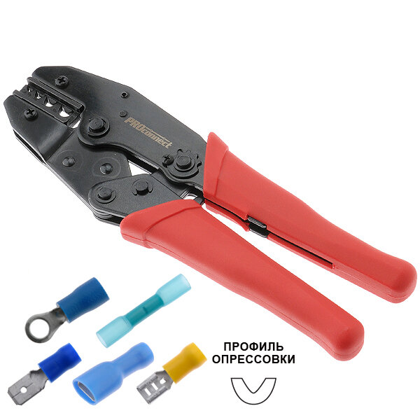 Пресс-клещи Proconnect Rexant HY-336N/HT-301N для неизолированных наконечников 1,5-10 кв. мм 12-3016-4
